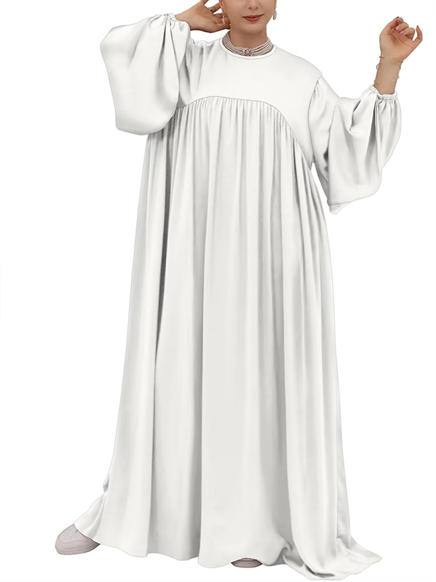 BintaRealWax Loose Solid Women Long Maxi Dress Trditional Clothing Plus ...