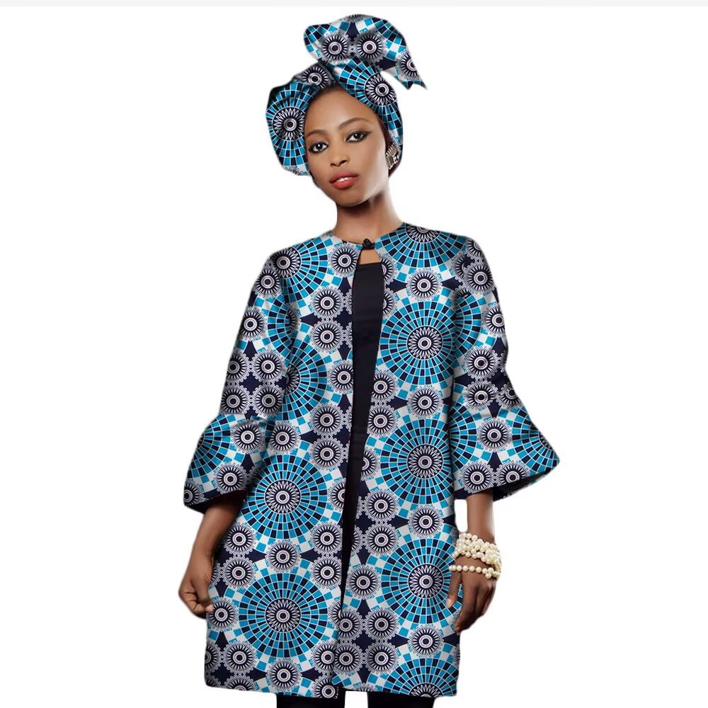 BintaRealWax Women African Print Clothing Dashiki Three Quarter Sleeve ...