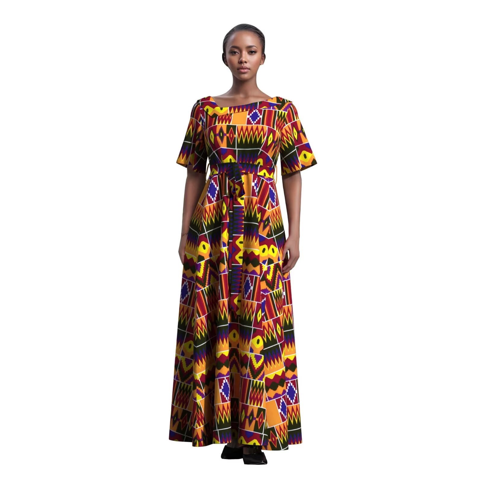 BintaRealwax African Dresses for Women Traditional Kente Clothes Short ...