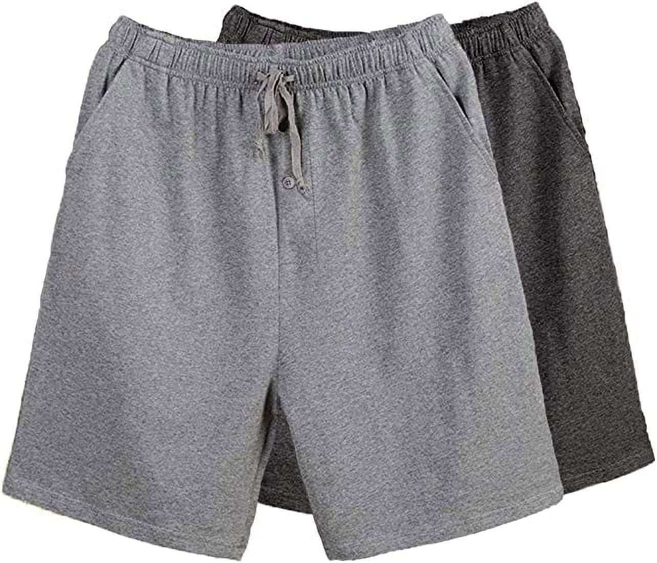 Bintangor Men's Pajama Shorts 100% Cotton Sleep Knit Elastic Waistband ...