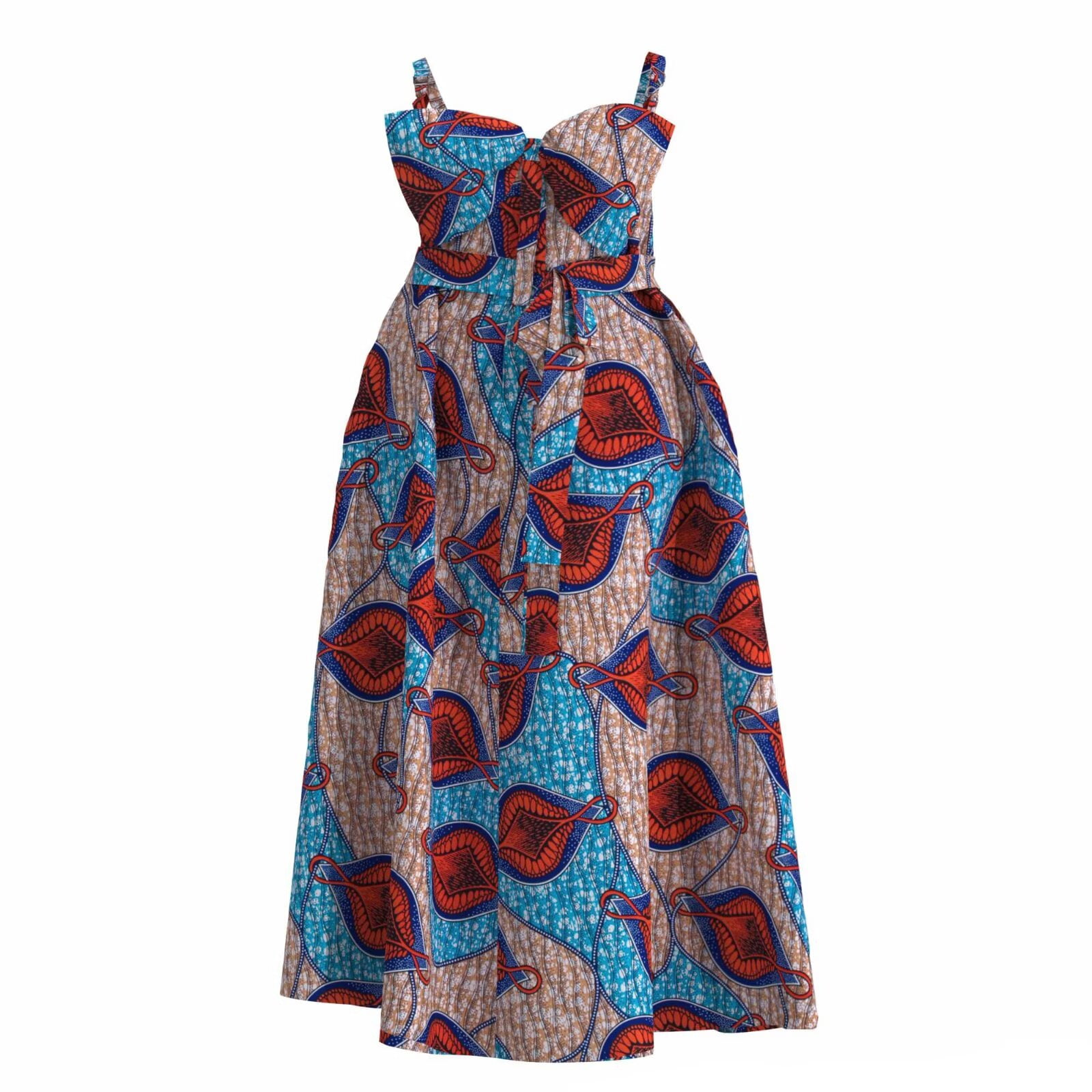 Bintarealwax African Dress for Women Wax Print Ankara Strap Loose Women ...