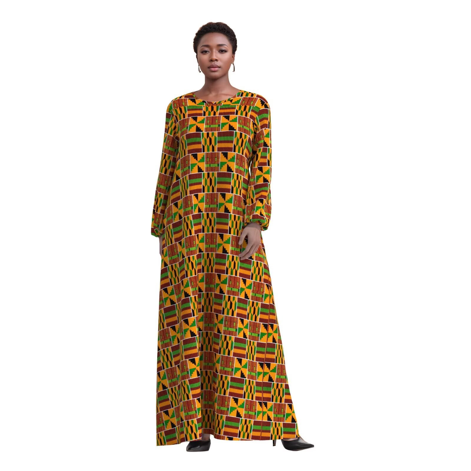 Bintarealwax African Dresses for Women Traditional Kente Clothes Long ...
