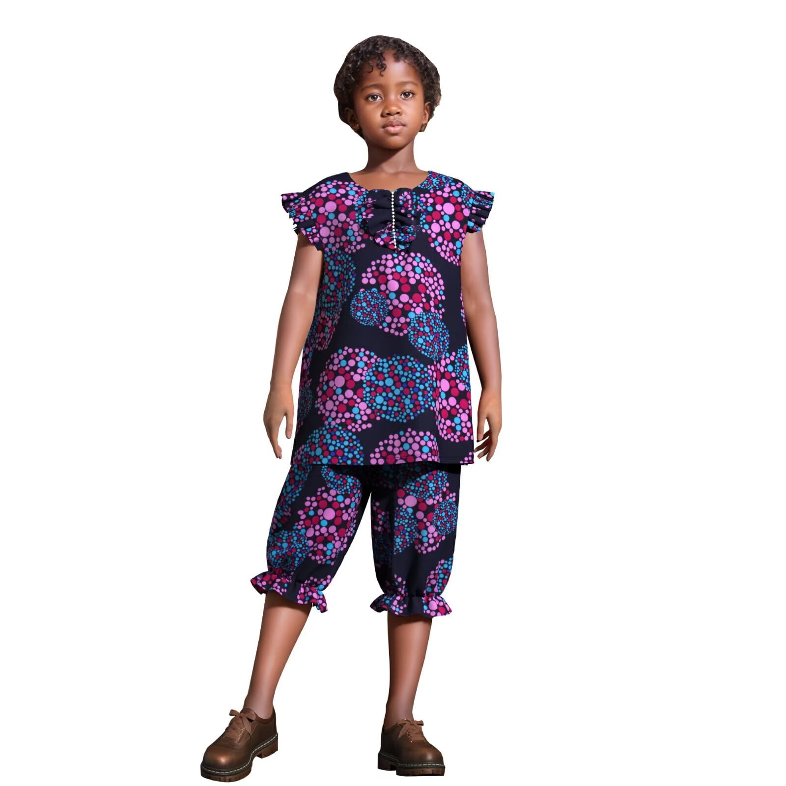 Bintarealwax African Kids Suit Toddler Baby Girl 2pcs African Print Outfits Kente Cloth ...