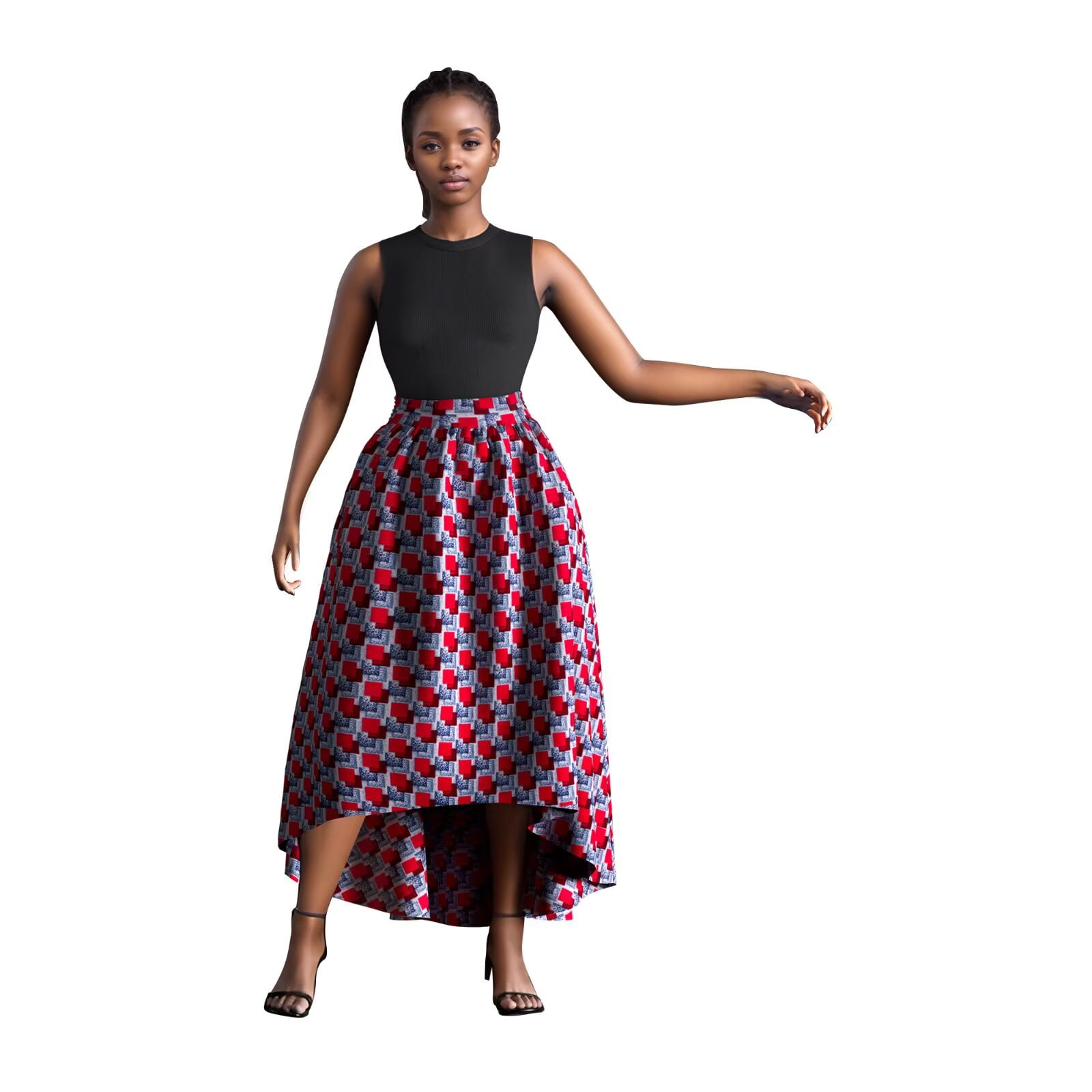 Bintarealwax African Print Skirt for Women Traditional Ankara Casual Dashiki High Waist Long ...