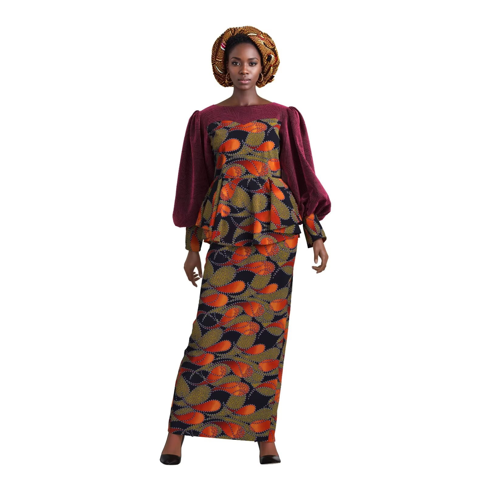 Bintarealwax African Women Velour African Elegant Set skirt for Women ...