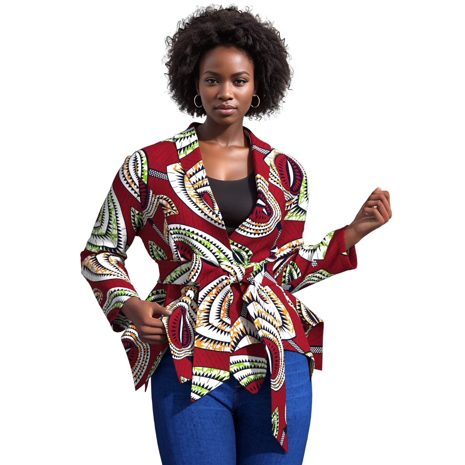 Bintarealwax Women's African Print Wax Jacket Dashiki Cotton Ankara ...