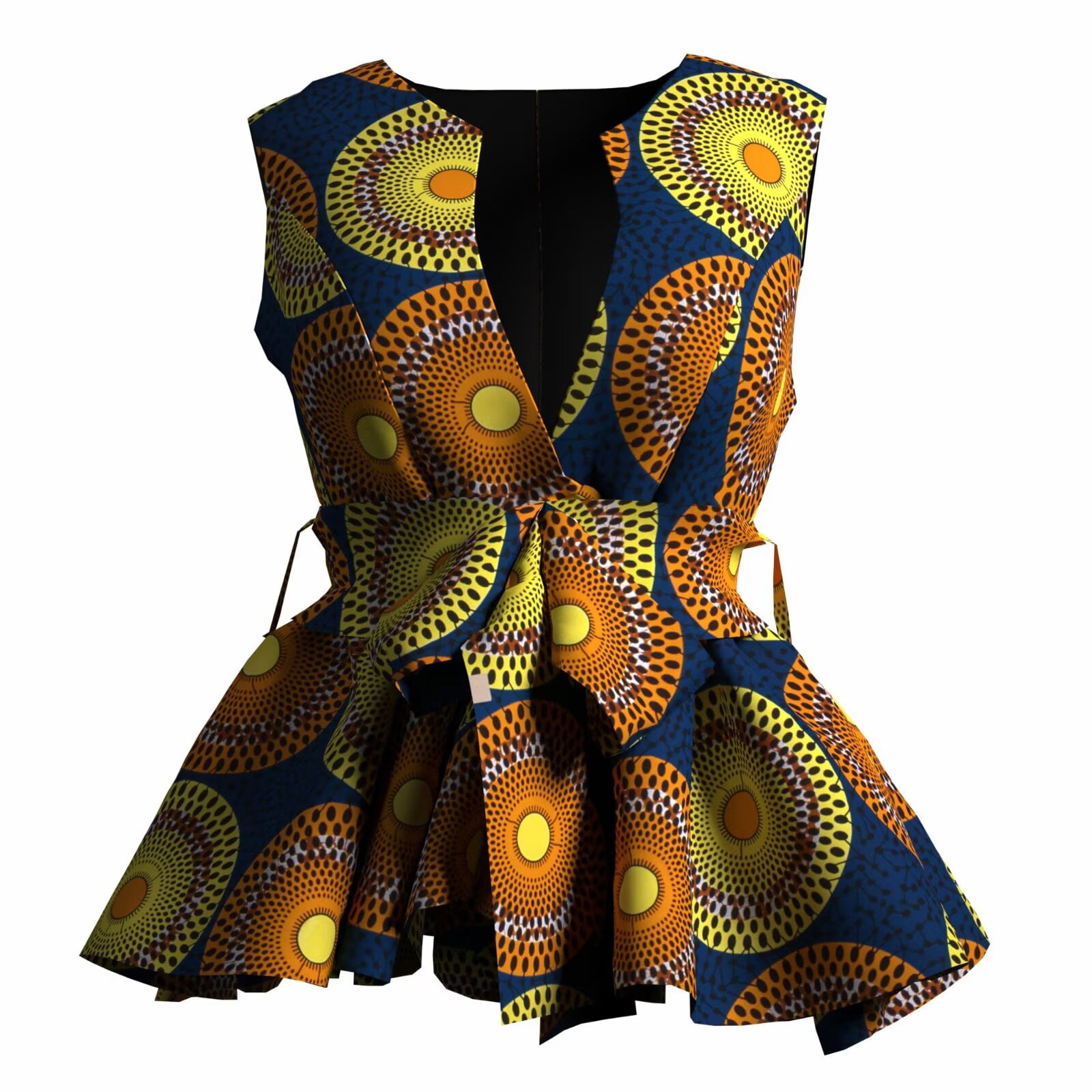 Bintarealwax Womens Dashiki Tops Sleeveless Summer African Printed Slim ...