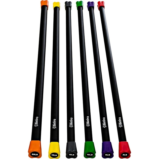 Bintiva Workout Bar - Padded Exercise Weighted Total Body Bar - 8 Sizes ...