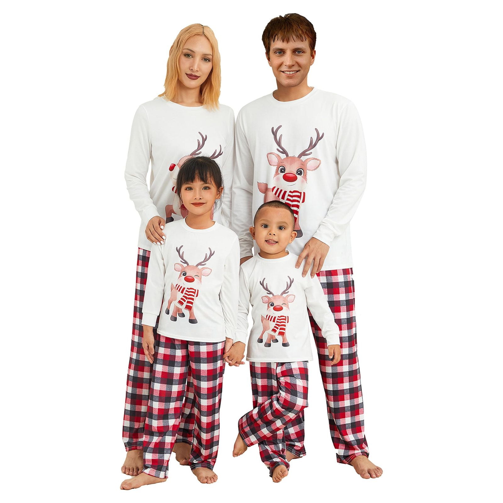 Binwwede Christmas Family Matching Pajamas, Long Sleeve Elk Printed ...