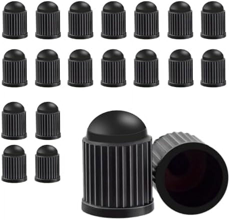 Binzhouyixin Car Wheel Air Valve Caps, Polypropylene, Black, 20 Pack ...