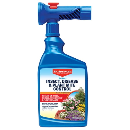 BioAdvanced Garden Fungicide, 3-in-1 Insect, Disease & Mite Control for ...