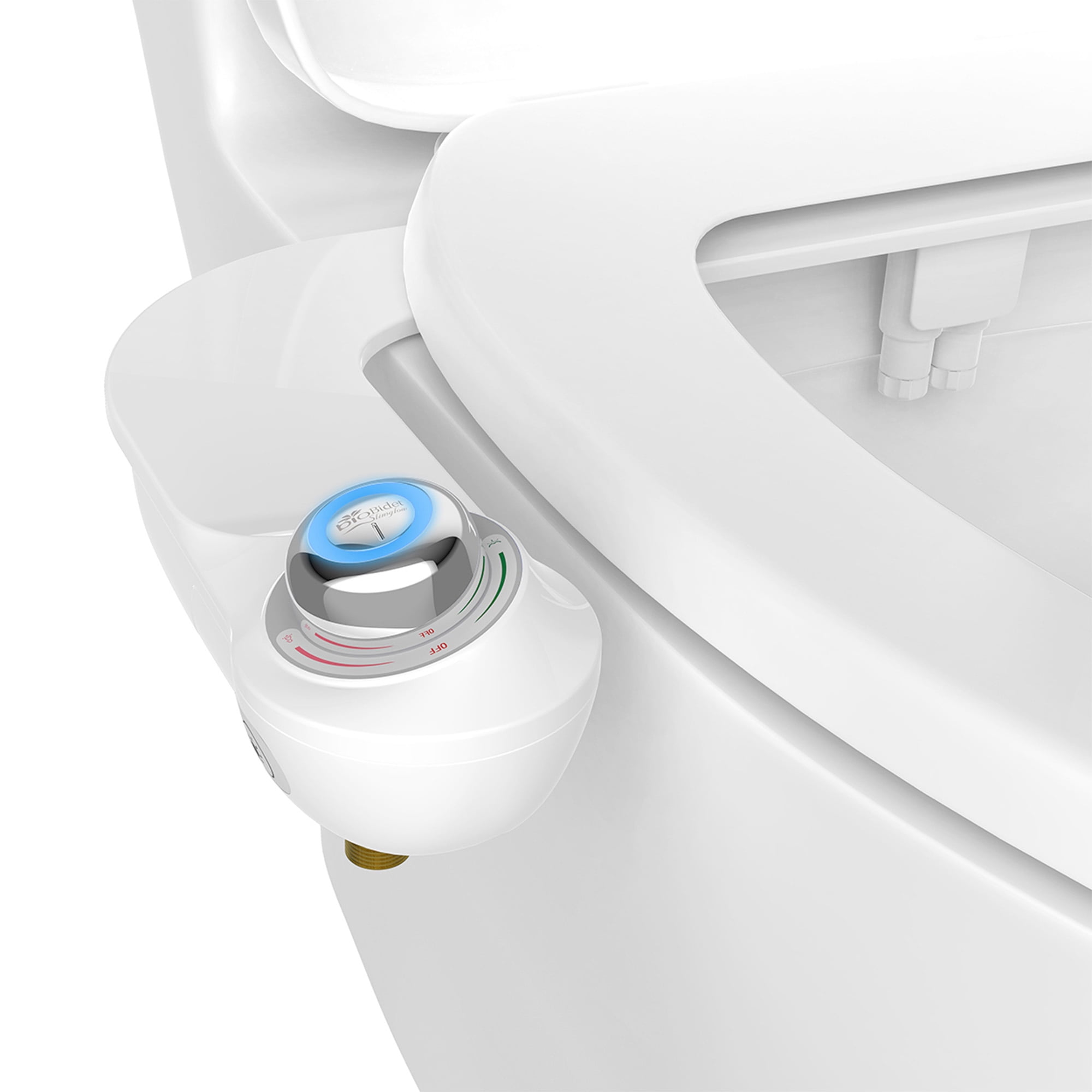 Bio Bidet SlimGlow Simple Bidet Toilet Attachment In White with Dual ...
