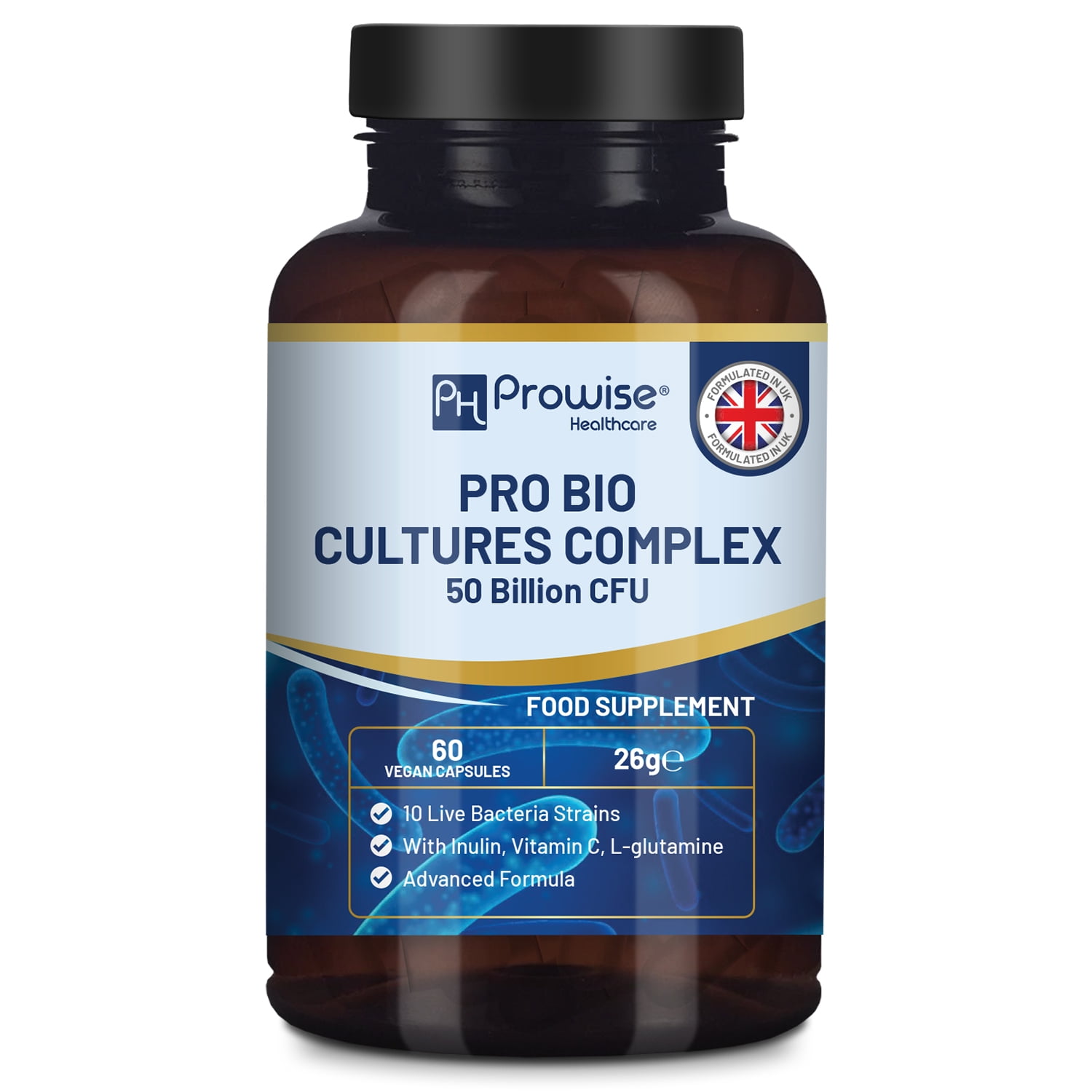Bio Cultures Complex Probiotics and Prebiotics - 50 Billion CFU - 10 ...