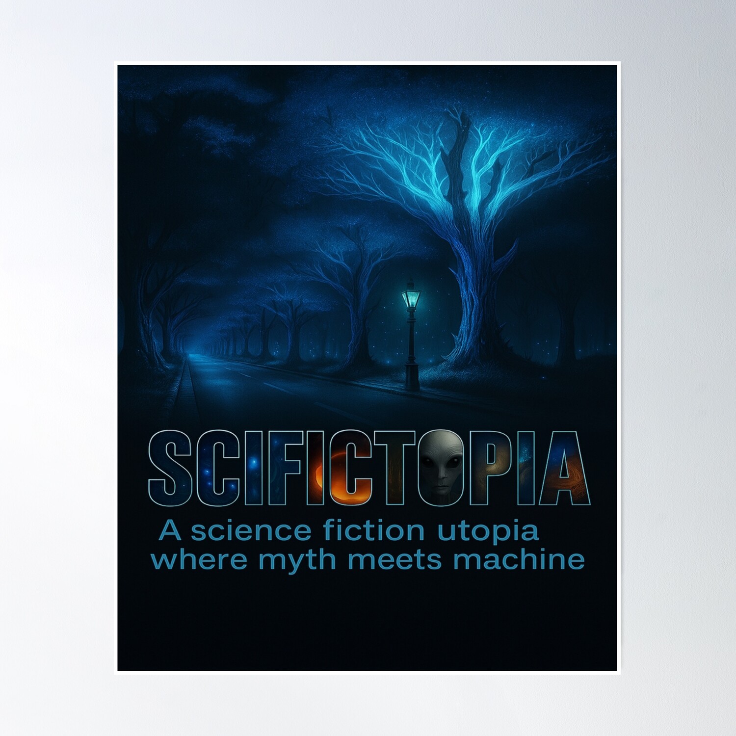 Bio-Lum Forest | Scifictopia Collage Logo Sci-Fi Dreamscape Poster Wall ...