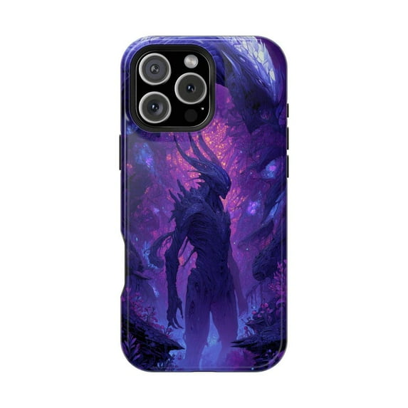 Bio-Mech Alien Creature in Acid Purple Graphic Case for iPhone 11,12,13 ...