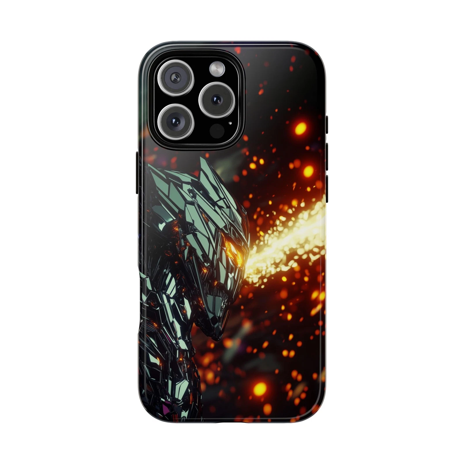 Bio Mech Green Obsidian Steel Design Phone Case for iPhone 17 to 11 Pro ...