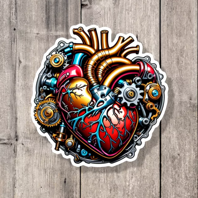 Bio Mechanical Anatomical Heart Car Engine Anatomy Water Bottle Sticker ...