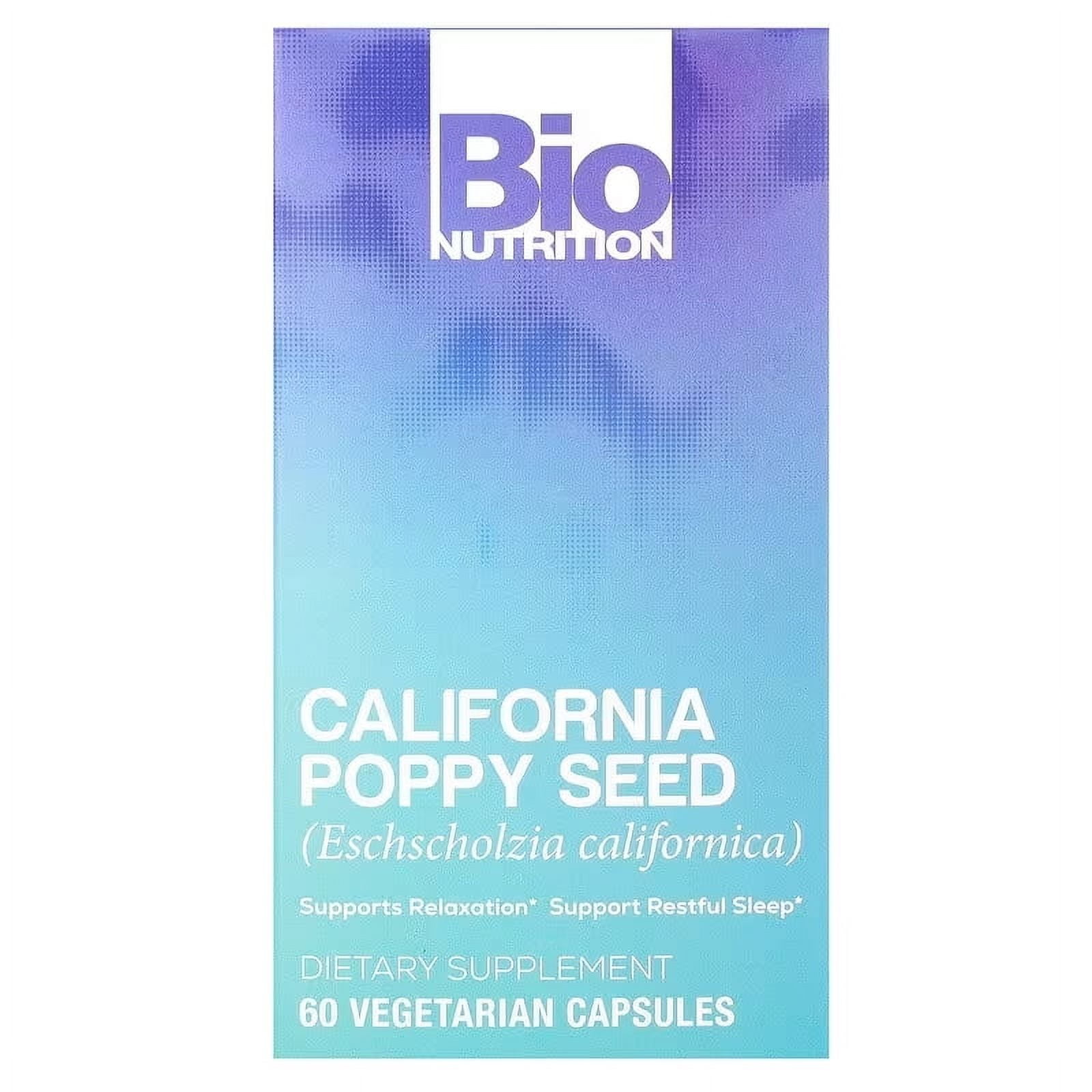 Bio Nutrition California Poppy - 60 Vegan Capsules - Walmart.com