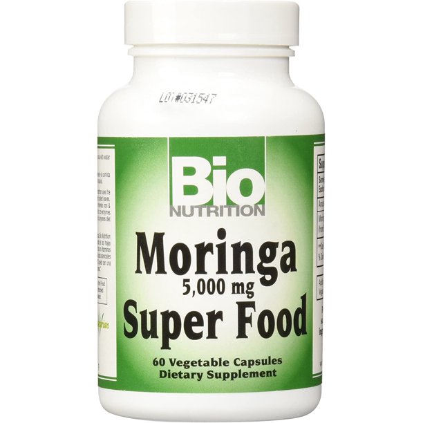 Bio Nutrition - Moringa 5,000 mg Super Food - 60 Vegetable Capsules ...