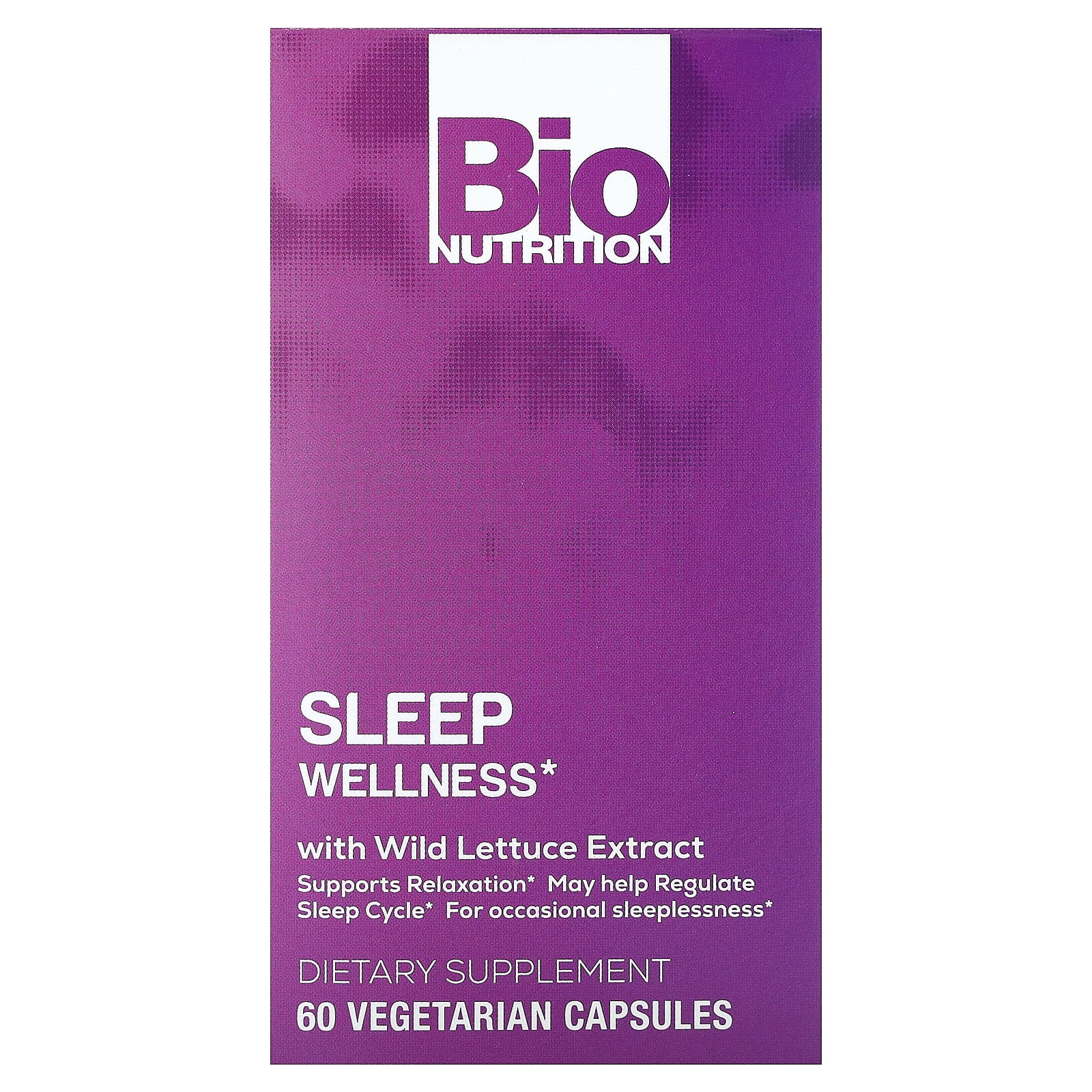 Bio Nutrition Sleep Wellness with Wild Lettuce Extract 60 Vegetarian ...