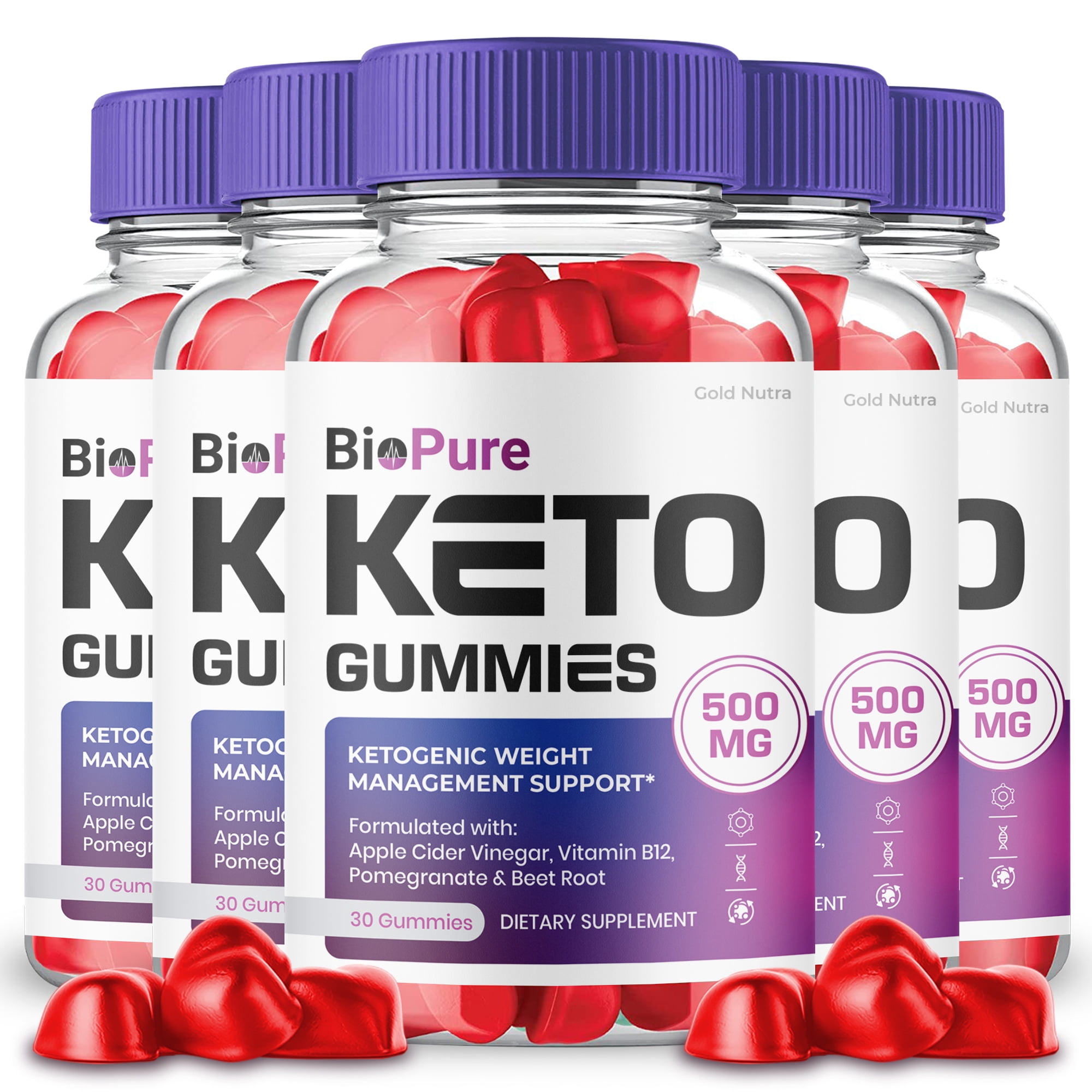 Bio Pure Keto ACV Gummies, BioPure Keto ACV Max Strength Gummy (5 Pack ...