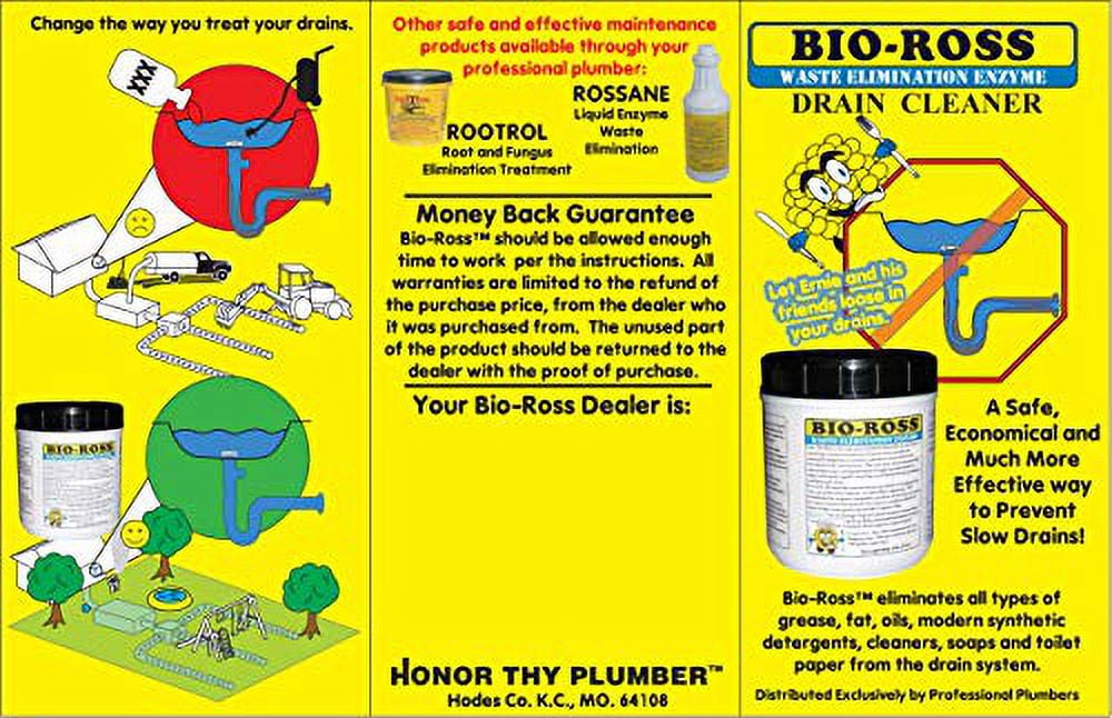 Bio-Ross Drain & Septic Drain Cleaner By Bio Ross Elimination Enzyme Drain Cleaner One 2 lbs ...