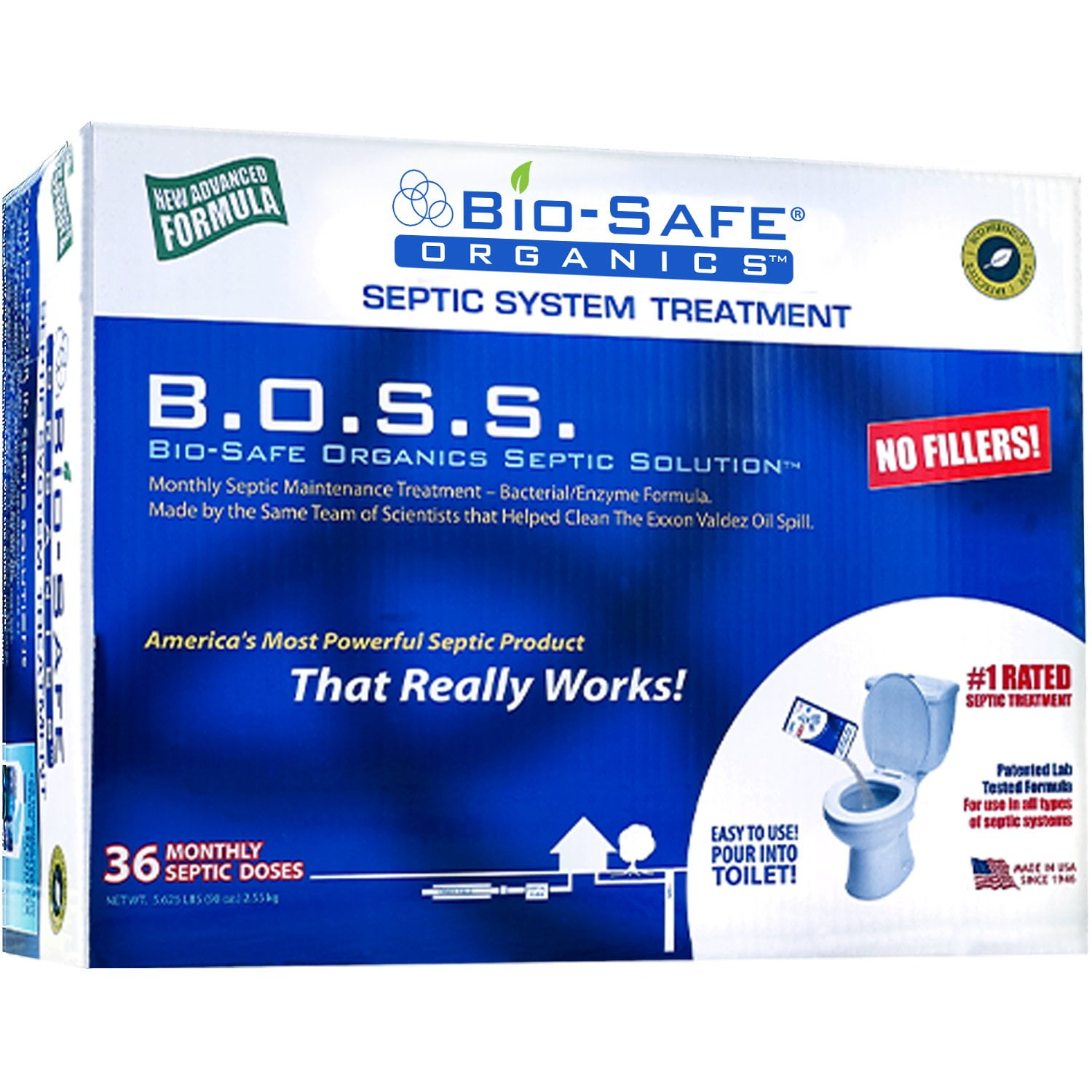 Bio-Safe Organics B.O.S.S Septic Tank Treatment 36 Month Supply 2.5 oz ...