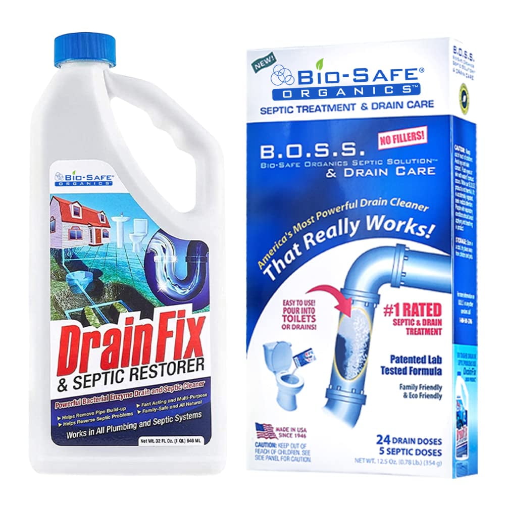 Bio-Safe Organics - Septic Tank Shock - Small Combo Drainfix & Small ...