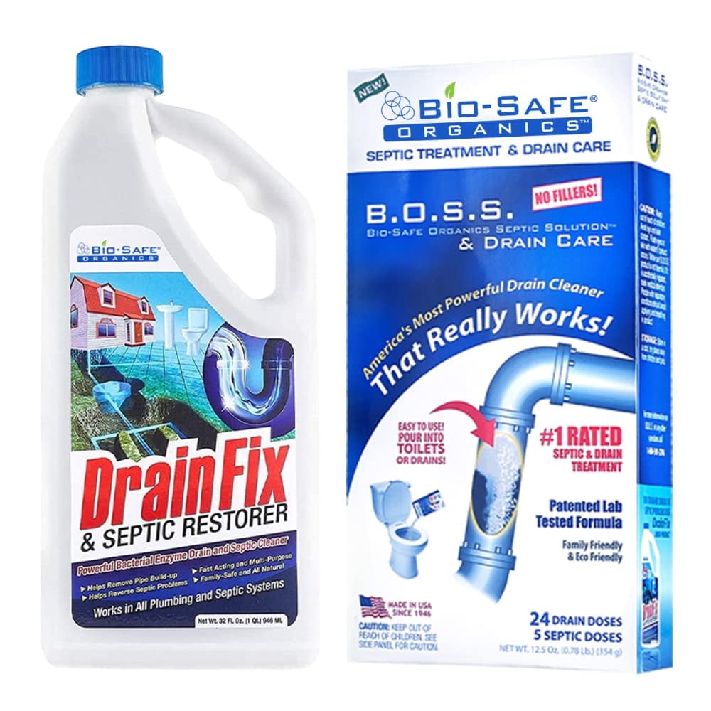 Bio-Safe Organics - Septic Tank Shock - Small Combo Drainfix & Small ...