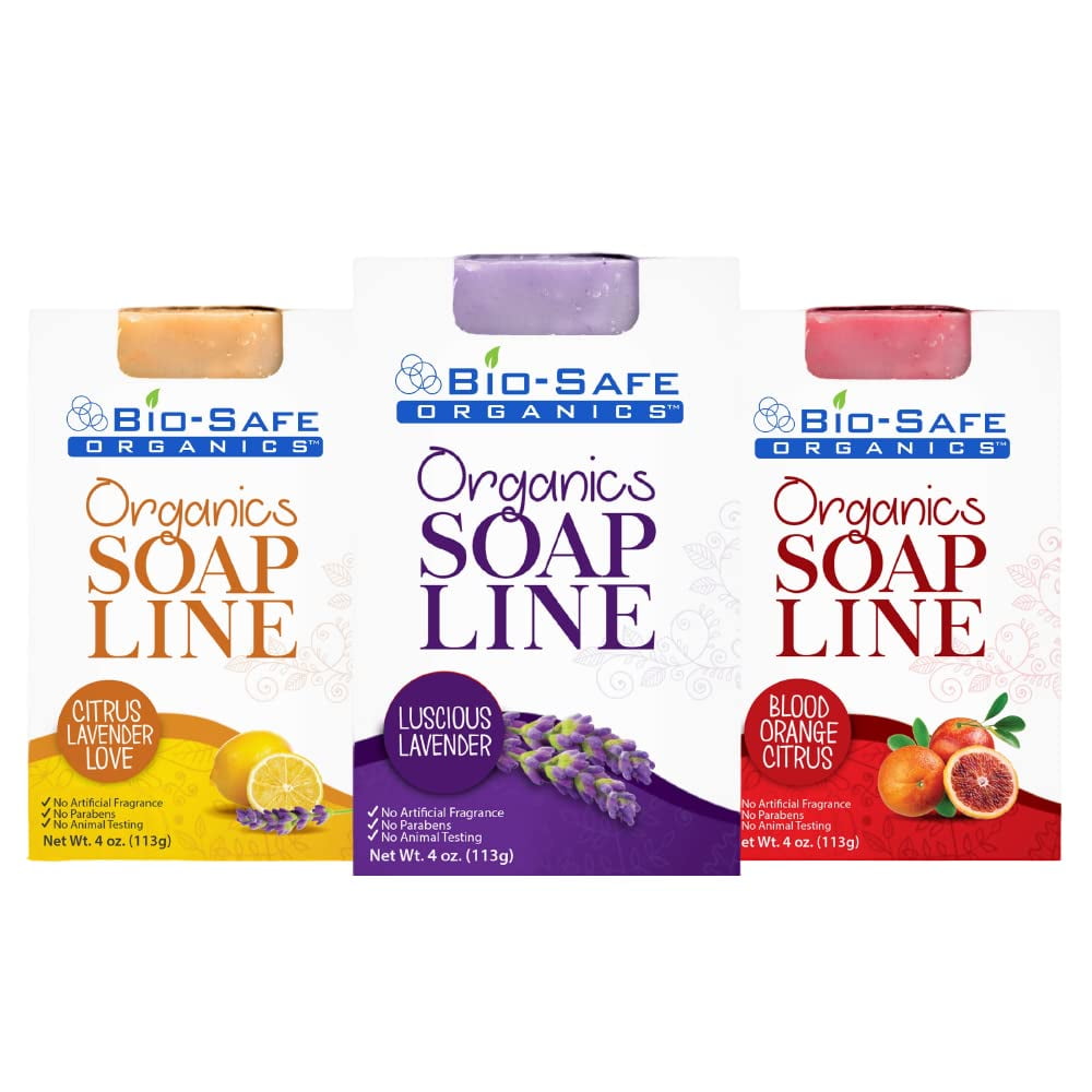 Bio-Safe Organics Women's Assortment of Soaps - Pack of 3 - Organic ...