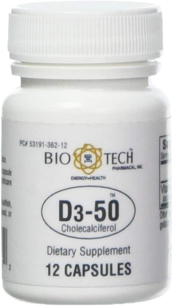 Bio-Tech Pharmacal D3-50 50,000 IU, 12 Capsules – All-Natural ...