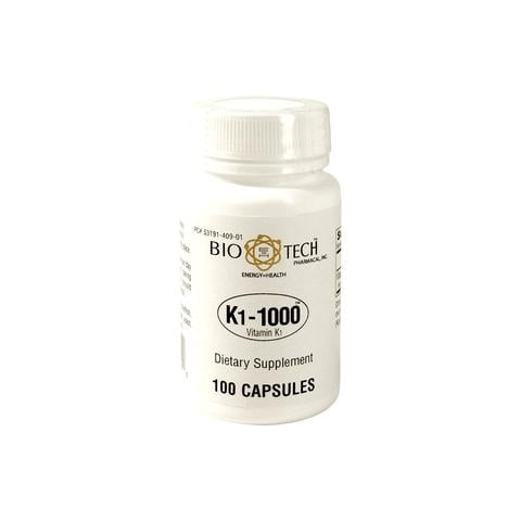 Bio-Tech Pharmacal K1 Capsules, 1000 mcg, 100 Ct - Walmart.com