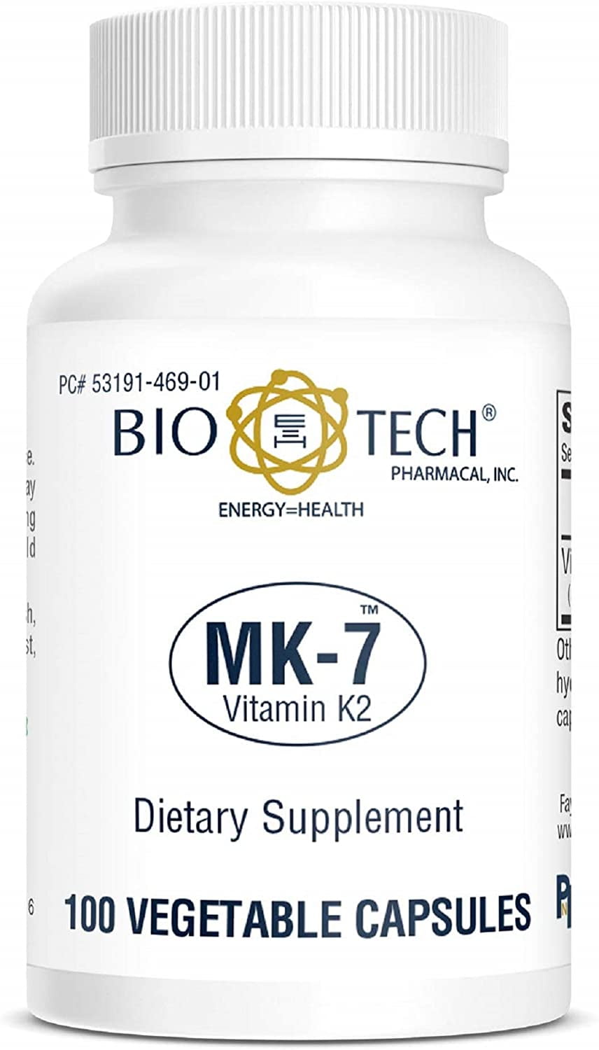 Bio-Tech Pharmacal MK-7 (Vitamin K2), 100 Vegetable Capsules – All ...