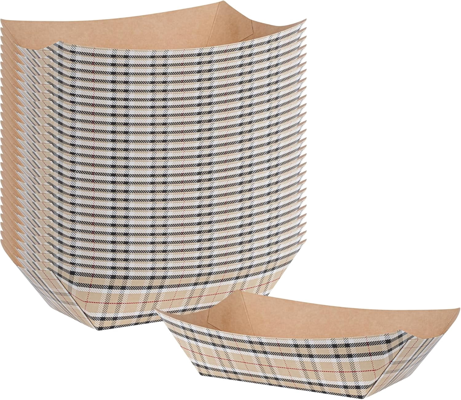 Bio Tek 1 Pound Food Boats, 50 Disposable Paper Food Trays - Heavy-Duty ...