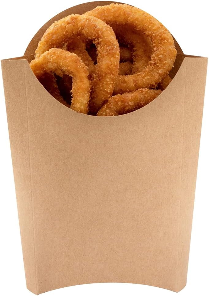 Bio Tek 4.7 x 3.5 x 5.1 Inch French Fry Cup 100 Disposable Snack Cups ...