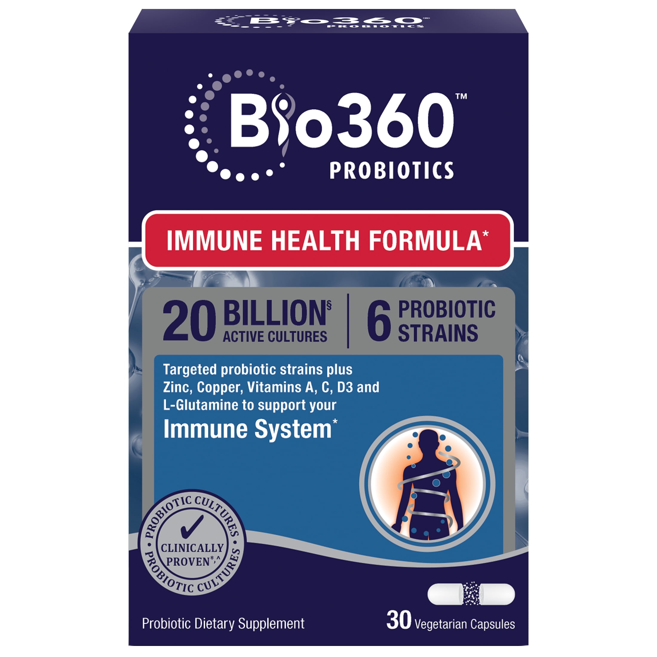 Bio360 Probiotics Immune Health Formula, Daily Probiotics for Immunity ...