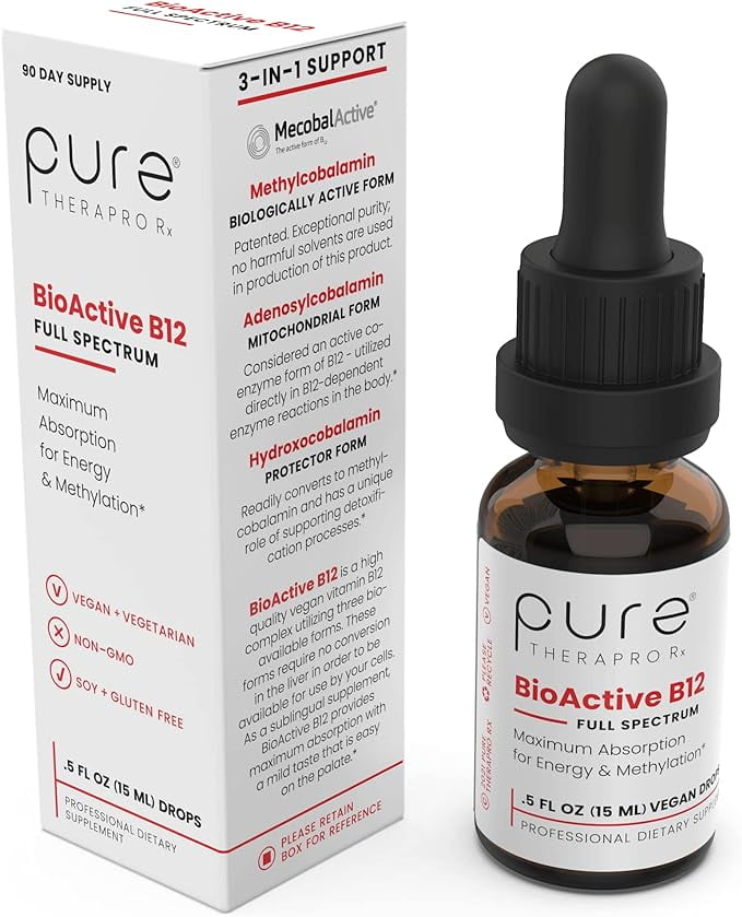 BioActive Vegan Vitamin B12 Sublingual Liquid Supplement with ...