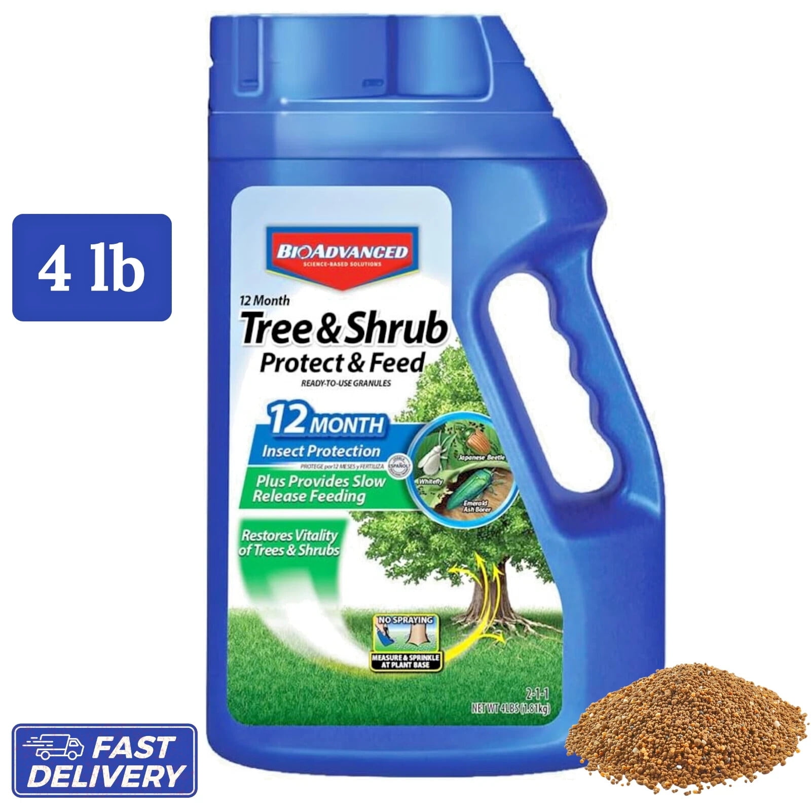 BioAdvanced 12 Month Tree and Shrub Protect and Feed, Granules, 4 lb ...