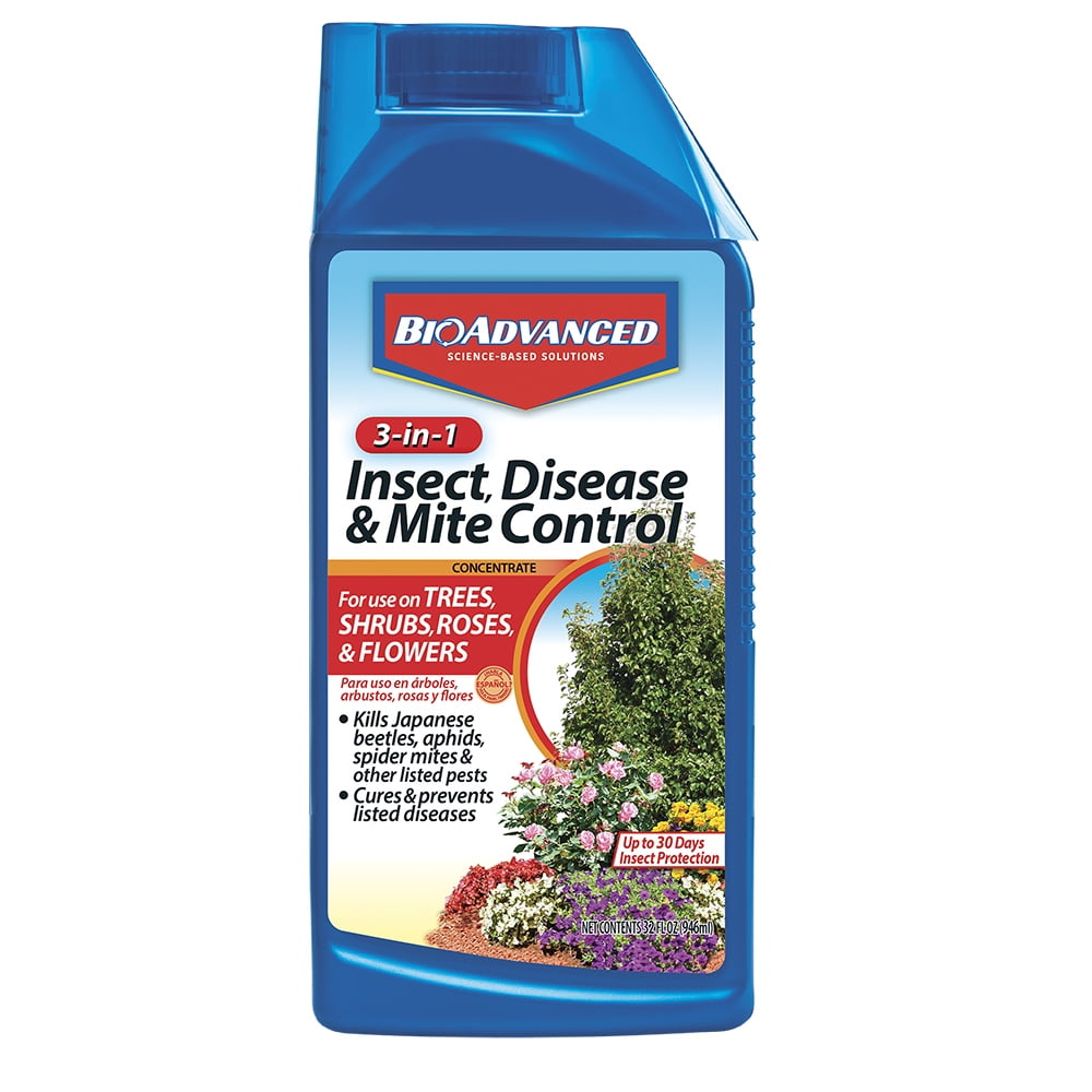 BioAdvanced Garden Fungicide, 3-in-1 Insect, Disease & Mite Control for ...