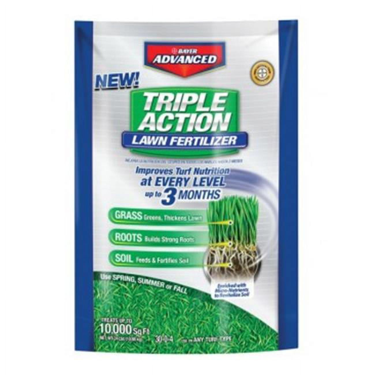 BioAdvanced 709861F Lawn Fertilizer Plus, 24 lb Bag, Granular, 30-0-4 N ...