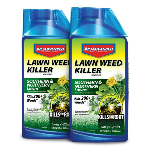 BioAdvanced Lawn Weed Killer, Concentrate, 32 oz, 16,000 Sq Ft (2-Pack ...