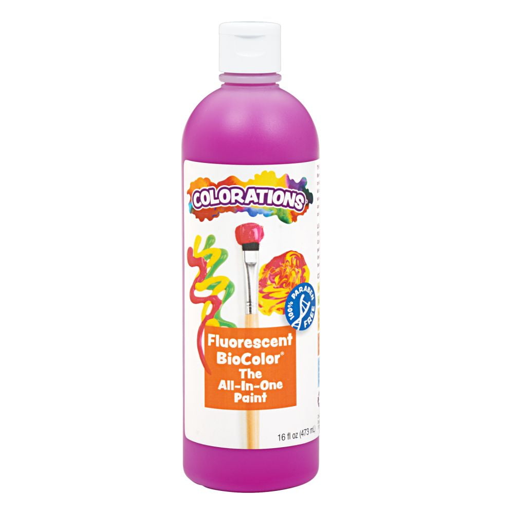 Colorations Paraben-Free Fluorescent BioColor Paint- Neon Purple, 16 oz ...