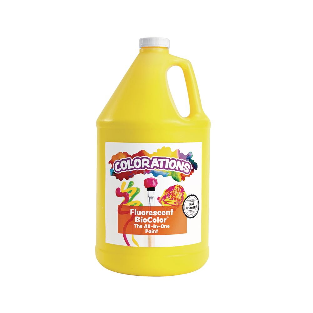 Colorations Paraben-Free Fluorescent BioColor Paint- Neon Yellow, 1 ...
