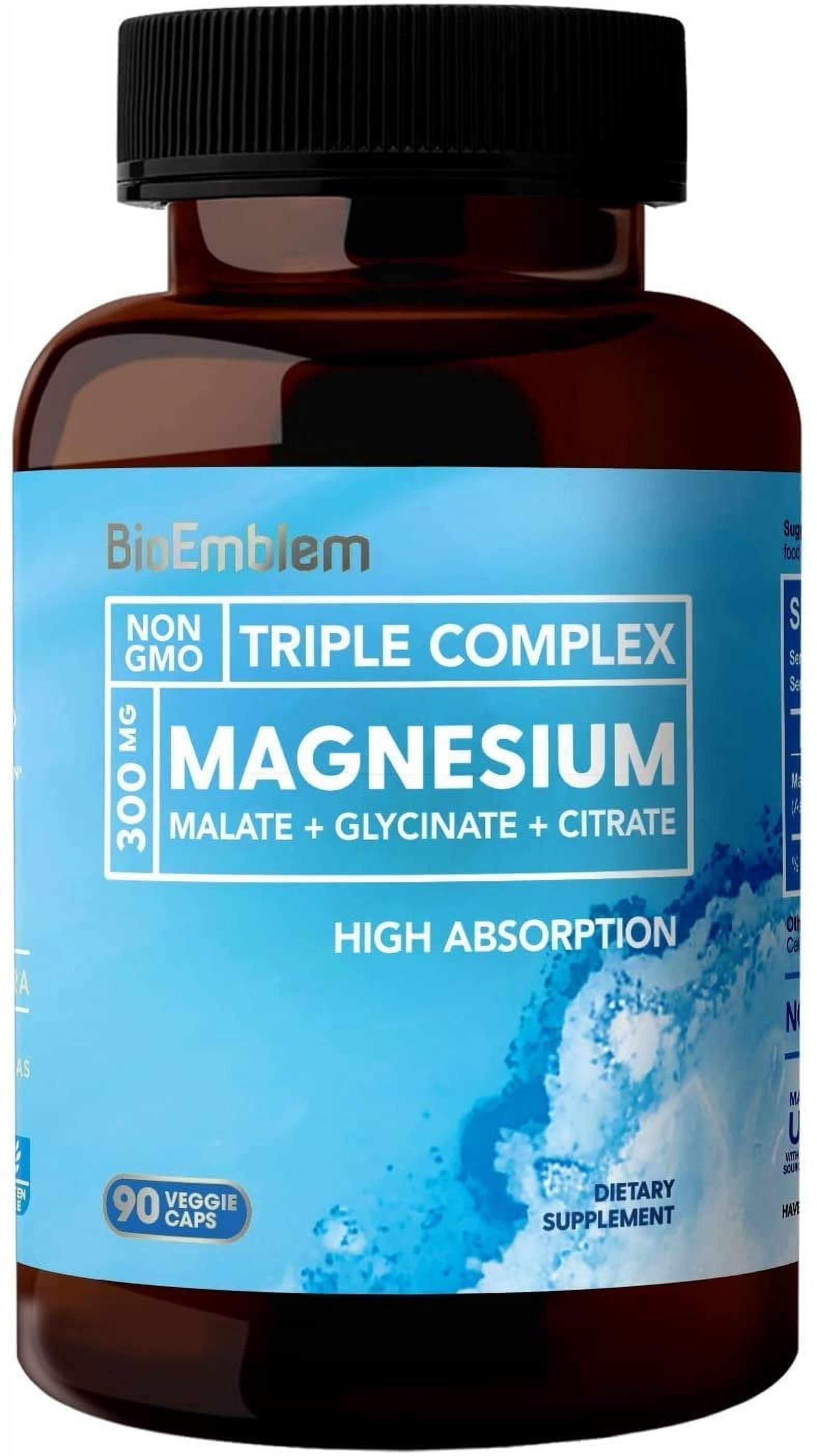 BioEmble-m Triple Magnesium Complex: 300mg High-Absorption Magnesium ...