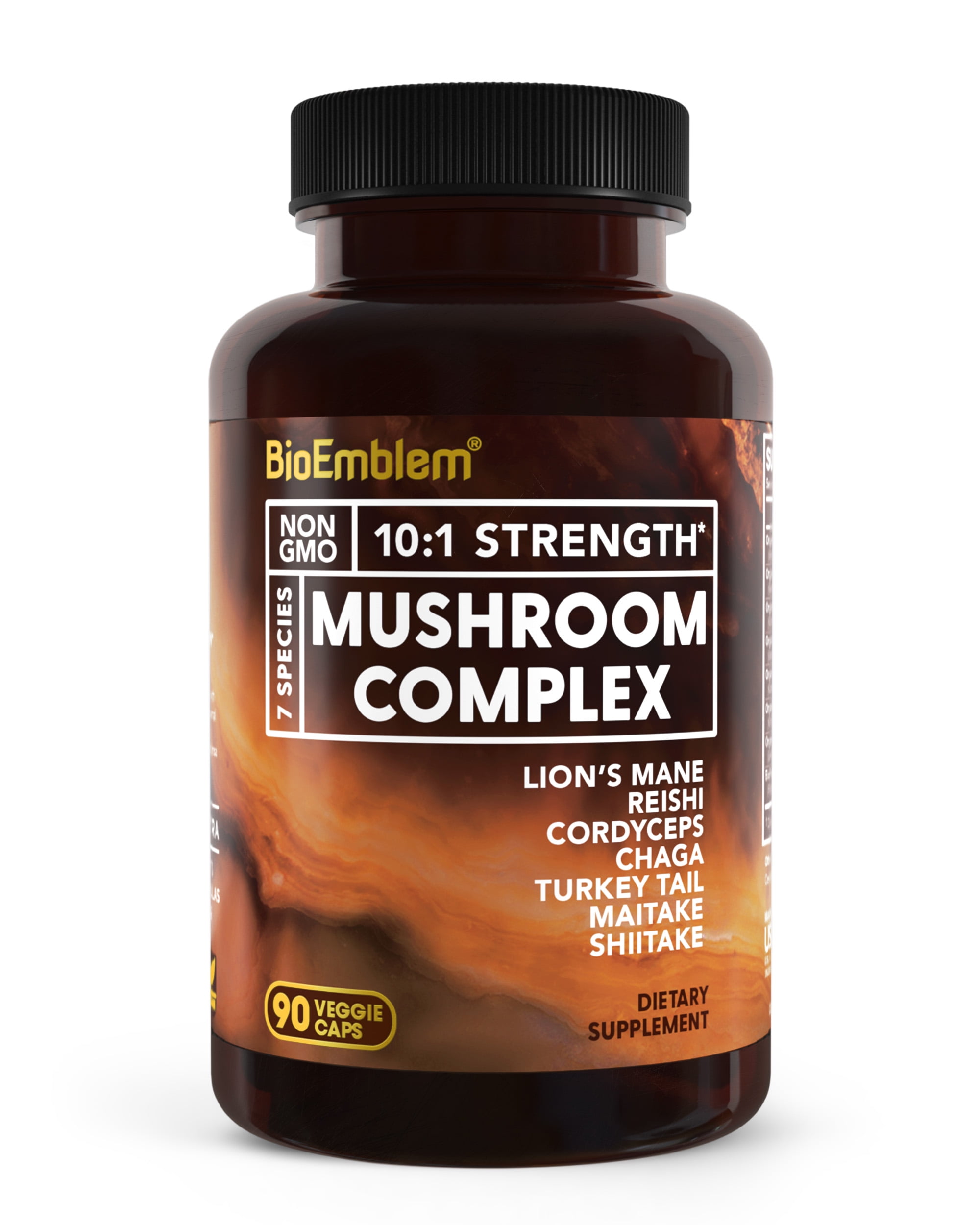 BioEmblem Mushroom Complex - 10:1 Strength and 7 Species - Lions Mane ...