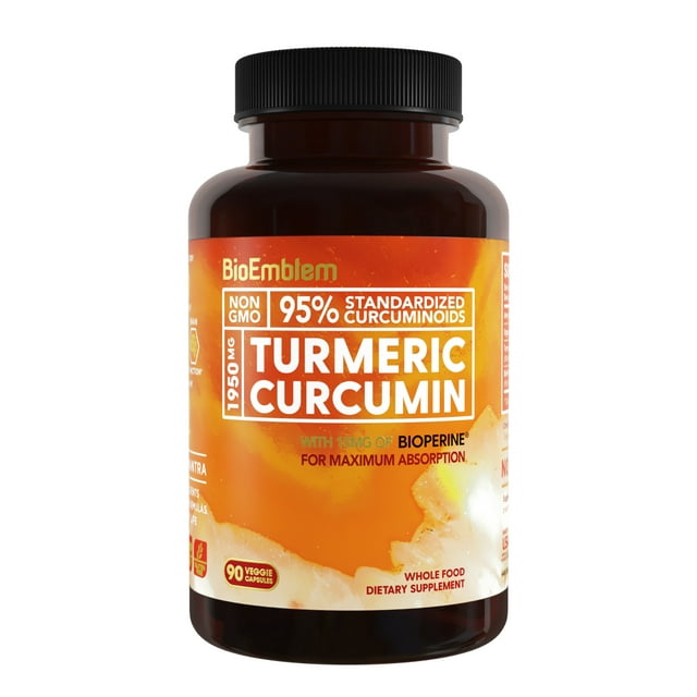 BioEmblem Turmeric Curcumin Supplement with BioPerine | Joint Support ...