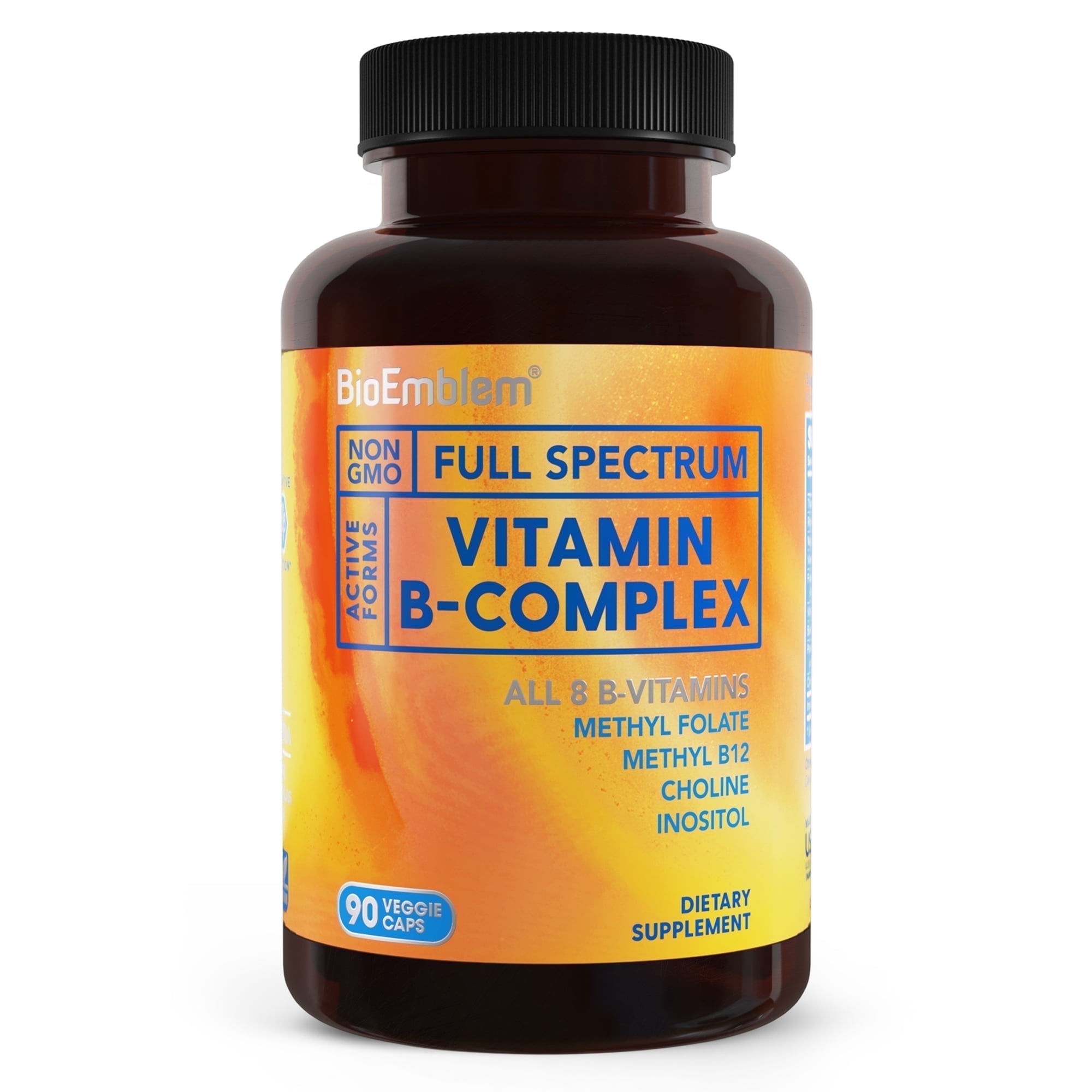 BioEmblem B-Complex with Methyl Folate, B12, B6, Biotin, Choline ...