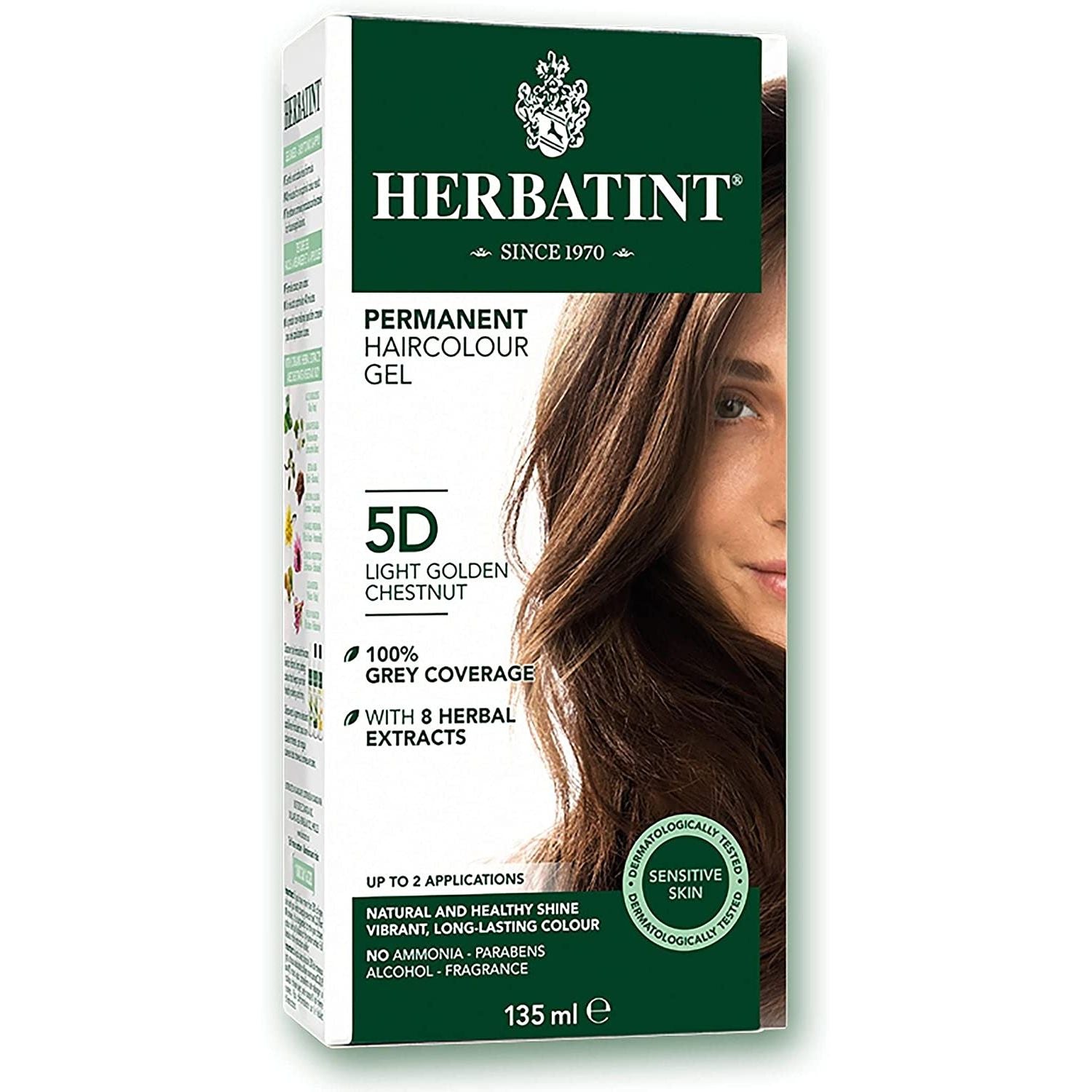 BioForce - HERBATINT- PERMANENT HAIR COLOUR, D5 LIGHT GOLDEN CHESTNUT ...