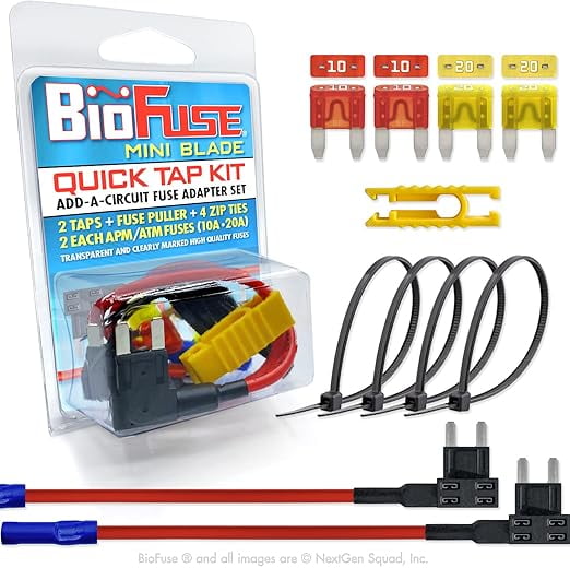 BioFuse 16 AWG Mini APM ATM Quick TAP KIT: 2 Add-A-Circuit Car Fuse Tap ...