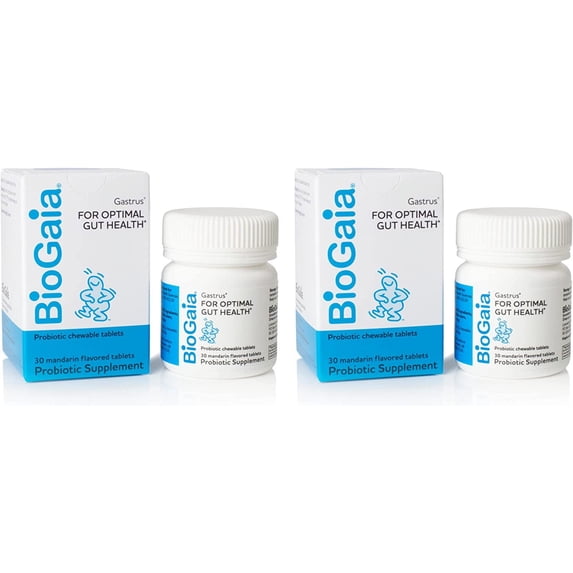 BioGaia Gastrus Probiotic Chewable Tablets, for Stomach Discomfort, Gas ...